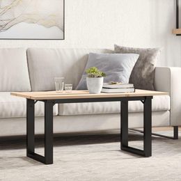 Couchtisch O-Gestell 100x50x45 cm Massivholz Kiefer & Stahl