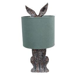 Clayre & Eef Tischlampe Kaninchen Ø 20x43 cm Braun Grün Polyresin