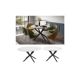 VICCO Esstisch Loyd Weiß Schwarz 120 x 76,5 cm ausziehbar