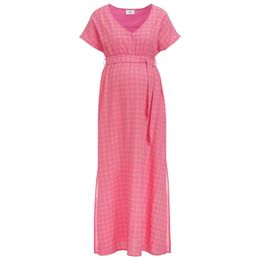 Gina Damen Umstands-Kleid mit Karo-Muster