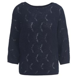Gina Damen Strickshirt mit Ajour-Muster