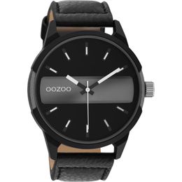 Oozoo Quarzuhr Armbanduhr, Herrenuhr, Lederarmband schwarz 0 Markante Herrenarmbanduhr