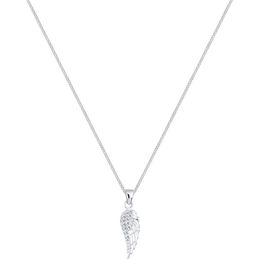 Elli Kette mit Anhänger »Schmuck Geschenk Silber 925 Halskette Flügel, 0111462713« mit Glasstein silberfarben-kristallweiß 45 Elegante Halskette...
