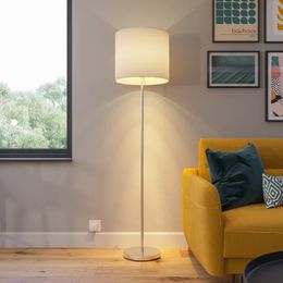 LINDBY Stehlampe Everly, weiß, Textil, 166 cm hoch, E27