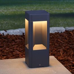 LUCANDE LED-Sockelleuchte Annika, anthrazit, Metall, 30 cm