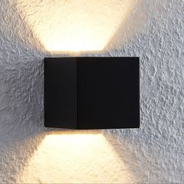 LINDBY Quaso LED-Wandlampe, Beton schwarz