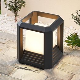LUCANDE LED-Sockelleuchte Serenella, anthrazit, Metall, 27cm
