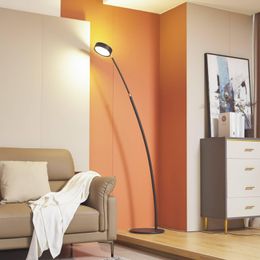 LUCANDE LED-Bogenleuchte Boga, schwarz, Metall, dimmbar