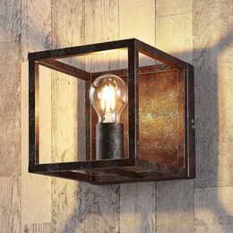 LINDBY Wandlampe Emin, Breite 18 cm, rostfarben, Metall