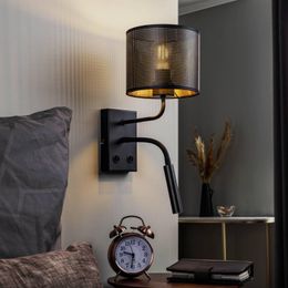 Luminex Wandleuchte Jovin einflammig mit Spot schwarz/gold