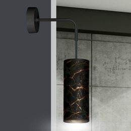 EMIBIG LIGHTING Wandlampe Joni, Textil, 1fl schwarz-marmoriert