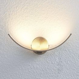 LINDBY LED-Wandleuchte Iven, Breite 34 cm, nickel, 3.000 K