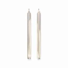 ferm LIVING Kerze Dryp, grau, Höhe 30 cm, Stearin, 2er-Set