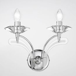 METALLUX Wandleuchte Icaro zweiflammig chrom