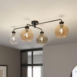 TK Lighting Deckenlampe Cubus vierflammig klar/bernstein/grau