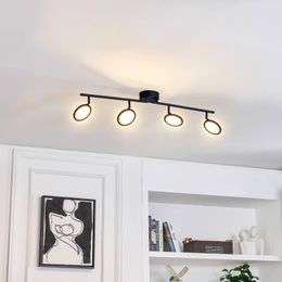 LINDBY LED-Spot Manel, schwarz, Eisen, 82 cm lang, 4.flg.