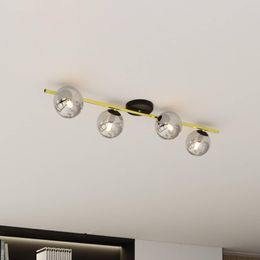 Euluna Deckenlampe Glassy 4-flg. linear schwarz/gold/grau