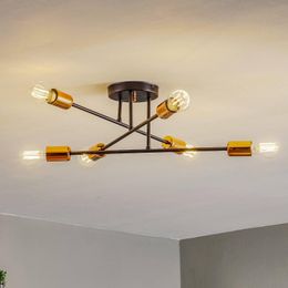 EMIBIG LIGHTING Deckenlampe Veken 6B in Schwarz und Kupfer