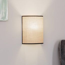 Duolla Wandleuchte Jute&black, naturbraun, halbrund