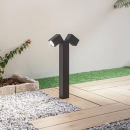 LINDBY Sockelleuchte Othil, 2-flg., 50 cm, anthrazit, Metall