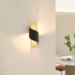 LINDBY Wandleuchte Desirio, schwarz/gold, 24cm, G9, Metall