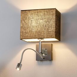 LUCANDE Wandlampe Rebekka, 31 cm, schwarz, LED-Lesearm