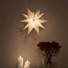 LED-Dekoleuchte Papierstern 3D weiß, dimmbar