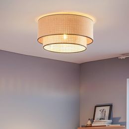 Duolla Deckenleuchte Boho, Rattan, beige/schwarz
