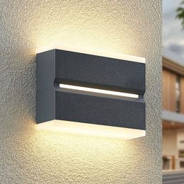 Prios Itarion LED-Außenwandlampe, Schirm opalweiß