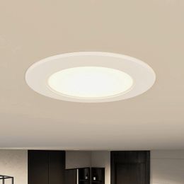 Prios LED-Einbaulampe Rida, 10er-Set, weiß, 12 cm, CCT, IP44