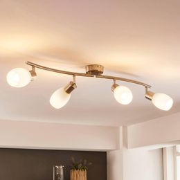 LINDBY Strahler Arda, 70 cm, 4-flammig, nickel, Glas, E14