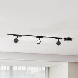 LINDBY Schienensystem 48V Lumaro, Spots, 3-flg., schwarz, Ø 7,3cm