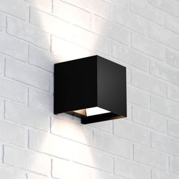 MCJ Wandleuchte Zuza 2, schwarz, Metall, vier Flügel, 10 cm, G9