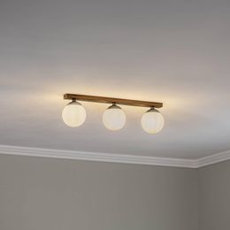 ARGON Deckenlampe Fatis Opalglas/schwarz 3-flammig lang