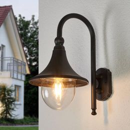LINDBY Außenwandleuchte Daphne, antikschwarz, Metall, E27