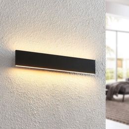 LINDBY LED-Wandlampe Ignazia, 47cm, schwarz, Metall, up/down