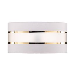 Helam Lampenschirm Helen E27 Ø40/Höhe 20cm weiß/gold