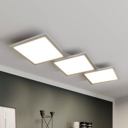 LUCANDE LED-Deckenlampe Ilira, 3-flg., silber, CCT, dimmbar