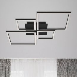 Briloner LED-Deckenlampe Frame, Step dim, 4-flammig schwarz