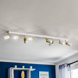 Luminex Deckenstrahler Rondo weiß/gold achtflammig