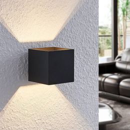 LINDBY Mirza Aluminium-Wandleuchte, eckig, schwarz