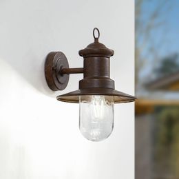 LINDBY Außenwandleuchte Eloretta, rostfarben, Stahl