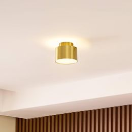 LINDBY LED-Strahler Nivoria, 11 x 9 cm, goldfarben, Metall
