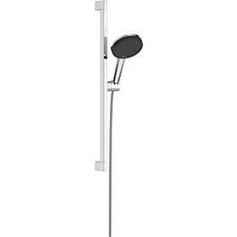 Hansgrohe Raindance Alive Select S Duschset 24600000 3 Strahlarten wassersparend mit Duschstange Unica E Puro 65 cm und Easy Slide Duschkopfhalterung, chrom