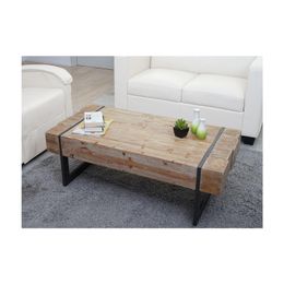 Couchtisch MCW-A15a, Wohnzimmertisch, Tanne Holz rustikal massiv MVG-zertifiziert 40x120x60cm ~ naturfarben