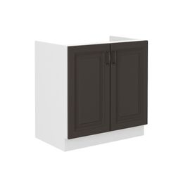K&uuml;chen-Preisbombe Sp&uuml;lenschrank 80 cm Stilo Grau + Weiss K&uuml;chenzeile K&uuml;chenblock K&uuml;che Einbauk&uuml;che
