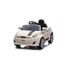 Chipolino Kinder Elektroauto Fiat 500 Fernbedienung, Sicherheitsgurt, MP3, USB weiss