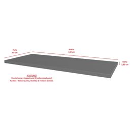 K&uuml;chen-Preisbombe Arbeitsplatte 140cm 38mm Anthrazit matt K&uuml;che Nessa Scandi Old Style Ava-AR Luna