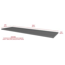 K&uuml;chen-Preisbombe Arbeitsplatte 210cm 38mm Anthrazit matt K&uuml;che Nessa Scandi Old Style Ava-AR Luna