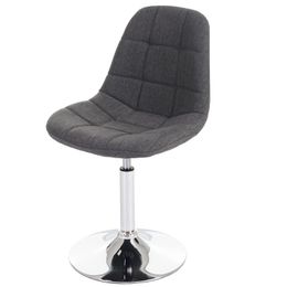 Esszimmerstuhl MCW-A60, Stuhl Drehstuhl, Retro 50er Jahre Design ~ Stoff/Textil hellgrau, Chromfu&szlig;
